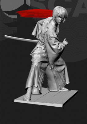 Anime Kenshin Himura Figure Unpainted GK Models 3D Printed Unassembled ...
