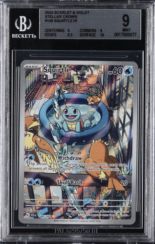 2024 POKEMON SCR EN-STELLAR CROWN ILLUSTRATION RARE #148 SQUIRTLE BGS 9 ...