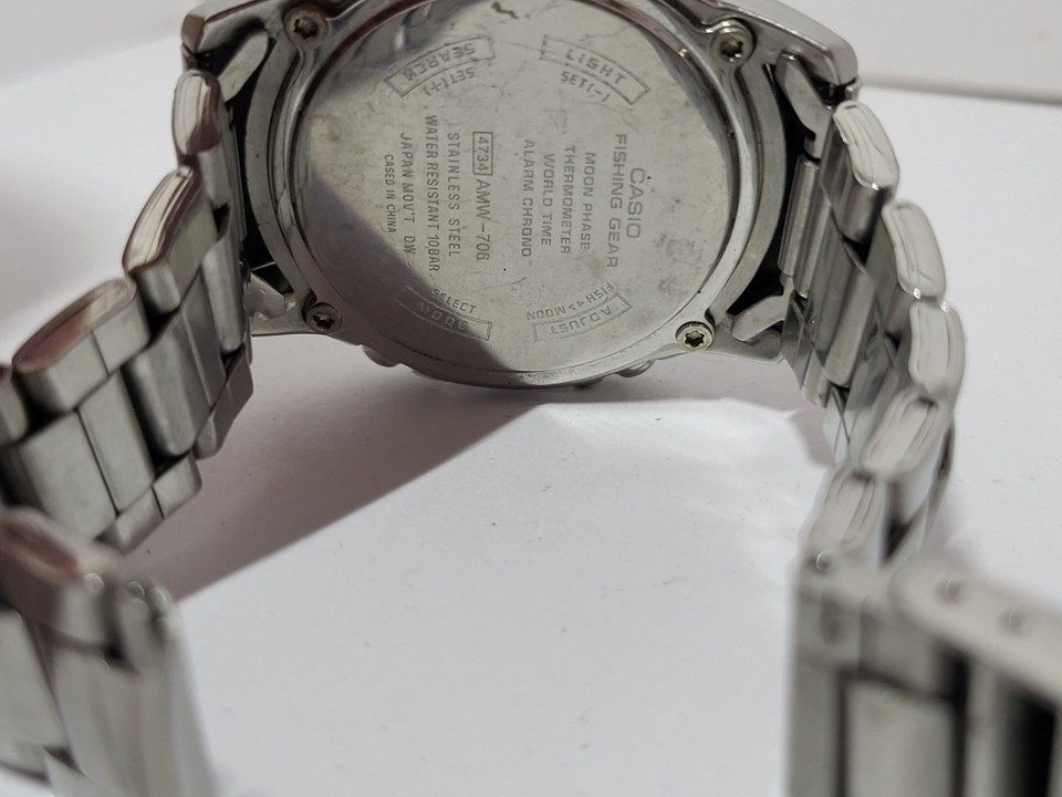 CASIO FISHING GEAR AMW-706/Stainless Steel Vintage Watch | eBay