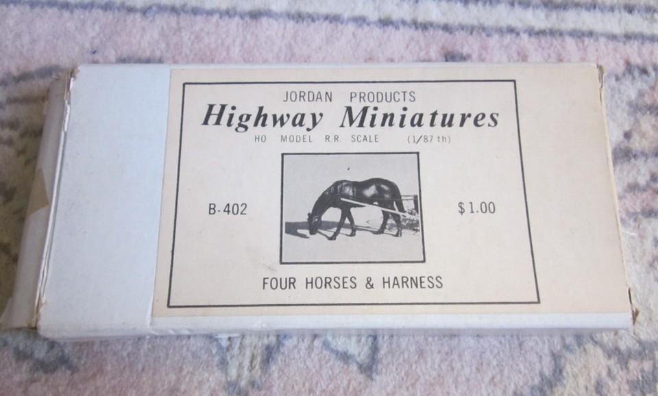 Jordan Highway Miniatures Four Horses HO Scale (2 Erect & 2 Head Down ...