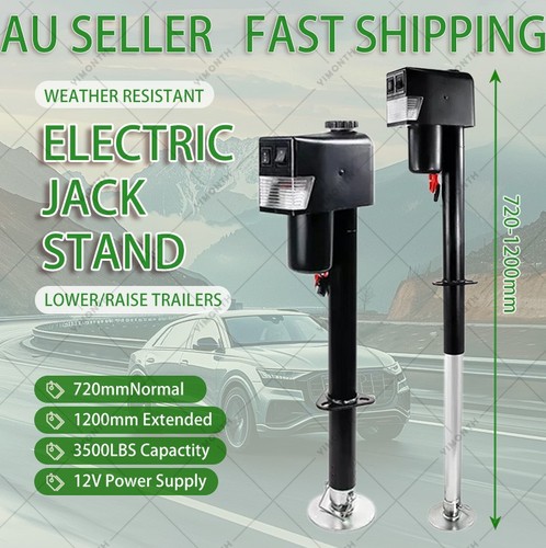 HEAVY DUTY MOTORISED 12V ELECTRIC CARAVAN JACK TRAILER JOCKEY STAND ...