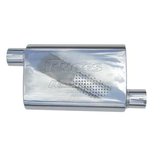 Pypes MVR10 Muffler - Race Pro - 2-1/2 in Offset Inlet - 2-1/2 in ...