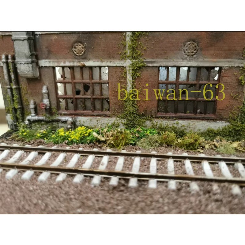 HO Scale Train Sand Table Scene Red Brick Factory Building Warehouse ...