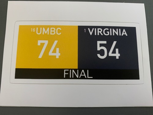 UMBC Retrievers vs Virginia Cavs Score NCAA Sticker Window Laptop Wall ...