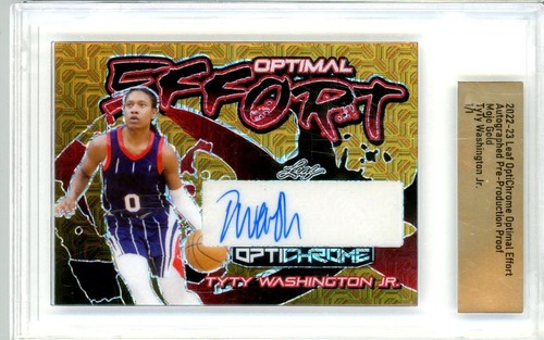 2022 Leaf OptiChrome Proof Mojo Gold Tyty Washington Jr. 1/1 Auto RC | eBay