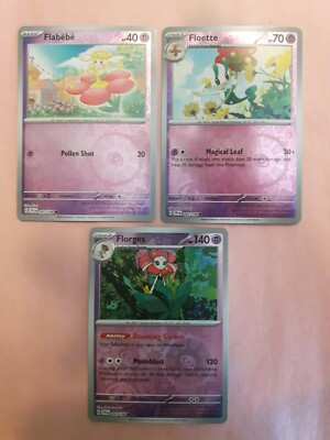 3-FLABÉBÉ, FLOETTE & FLORGES EVOLUTION-POKEMON SCARLET & VIOLET-REVERSE ...