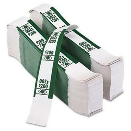 Currency Money Bands Self Sealing $200 Green Bundle of 1000 Straps US ...
