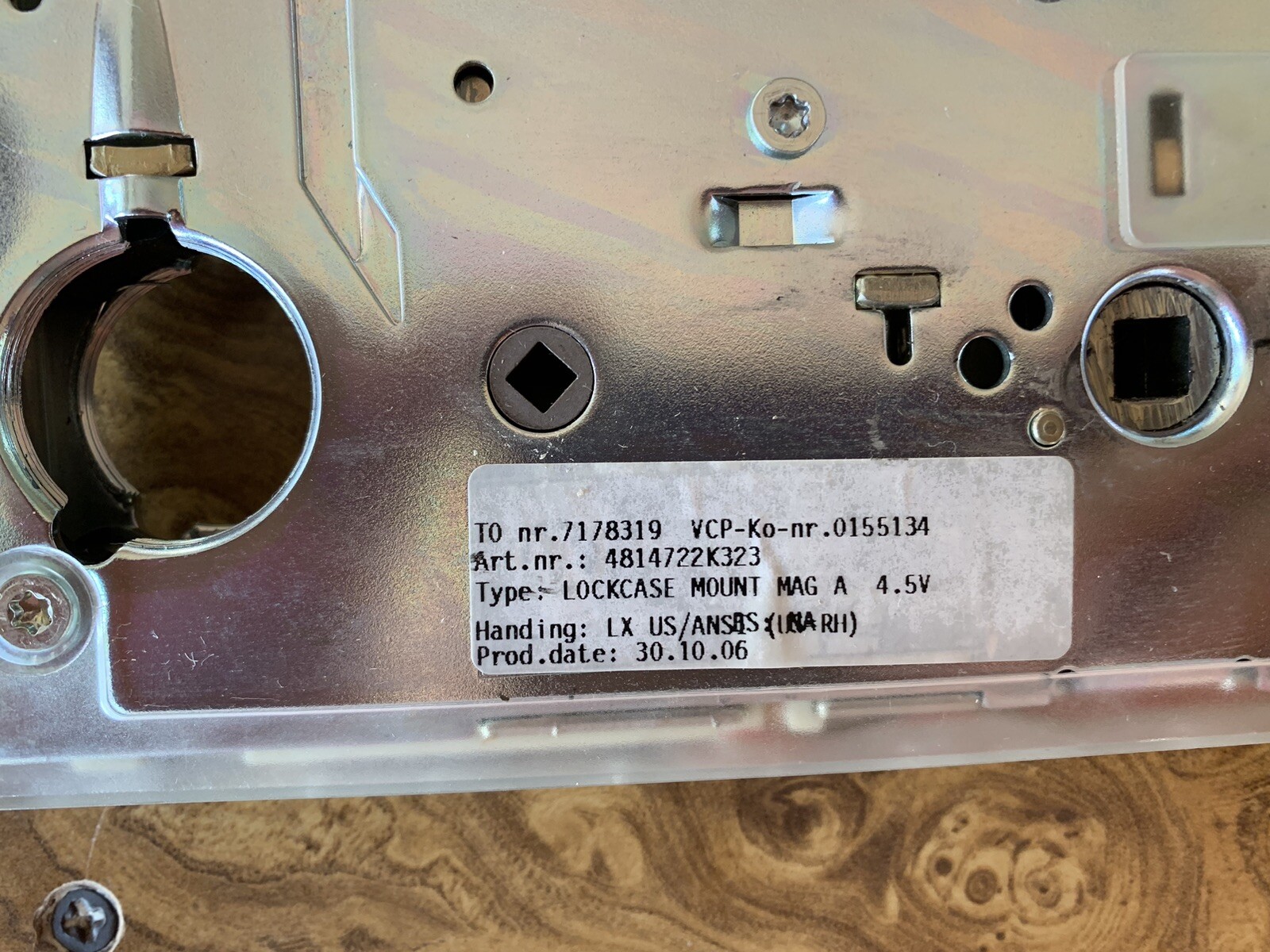 Used Vingcard ASSAAbloy 4.5v Lockcase Lock case ANSI 4.5V32mm 4-SW LH ...