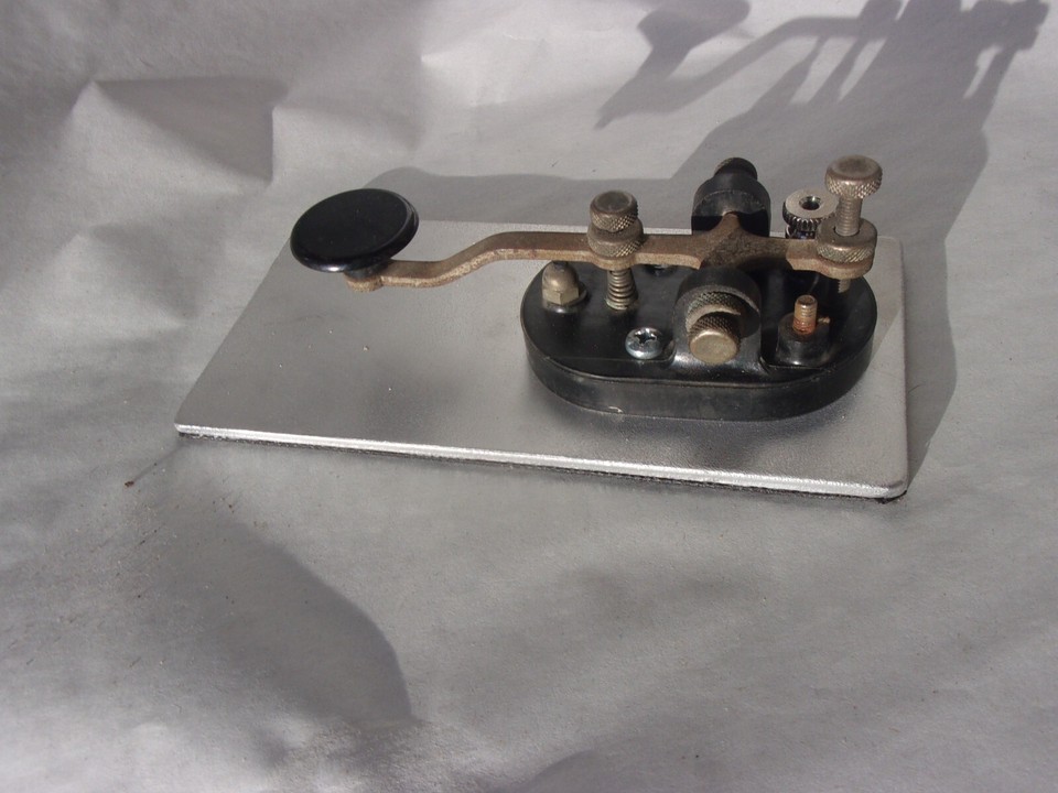 Straight Key Telegraph Morse Code Keyer Black Plastic Base | eBay