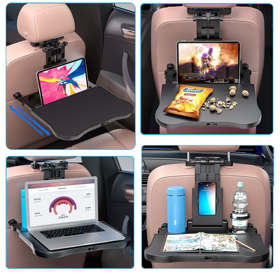 Car Back Seat Tray Table Stable Foldable Auto Backseat Food Trays Desk ...