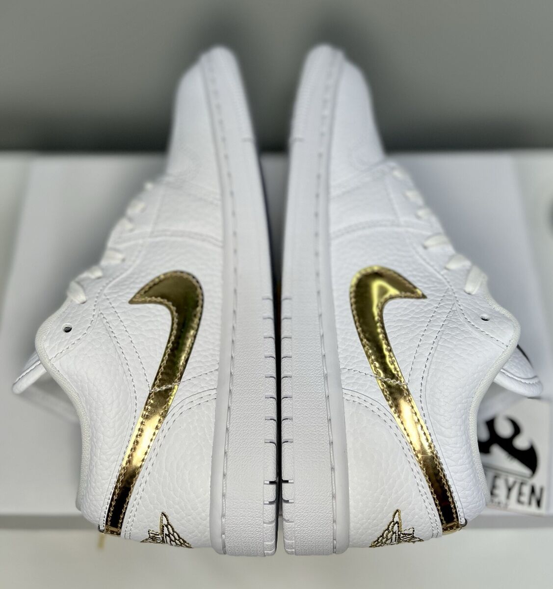 Size 8.5 - Air Jordan 1 Retro Low White Metallic Gold W for Size 8.5 - Air Jordan 1 Retro Low White Metallic Gold W for