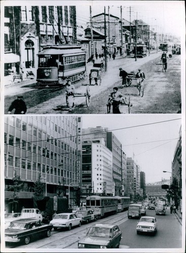 1968 Photo Japan Tokyo John Roderick Nihonbashi Dori Ginza Street Horse ...