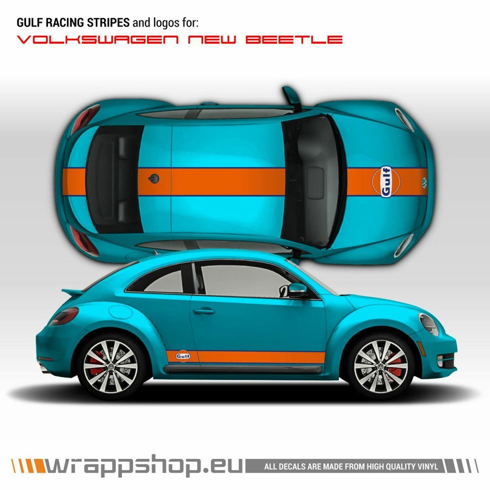 GULF Le Mans Racing Stripes kit and logos for VW New Beetle | eBay
