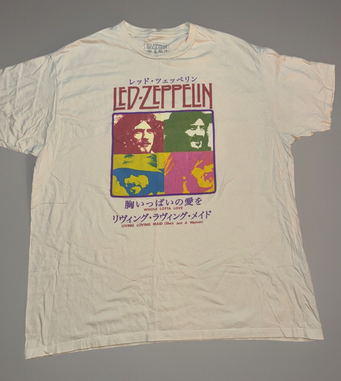 Led Zeppelin Whole Lotta Love Vintage Style Cream Cla… - Gem