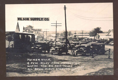 REAL PHOTO JOINERVILLE TEXAS DOWNTOWN STREET SCENE OLD CARS POSTCARD ...