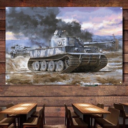 Military Art Panzer Poster WW II German Tiger Tank Banner Wall ...