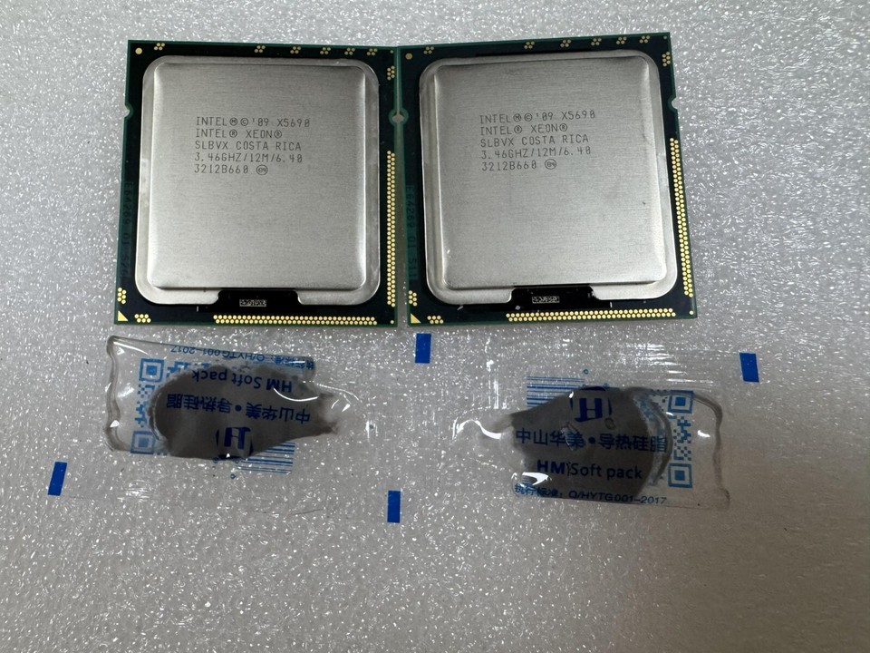 Matched Pair Intel Xeon X5690 3.46GHz SLBVX 6.4GT/s 12MB 6 Core 1333GHz ...