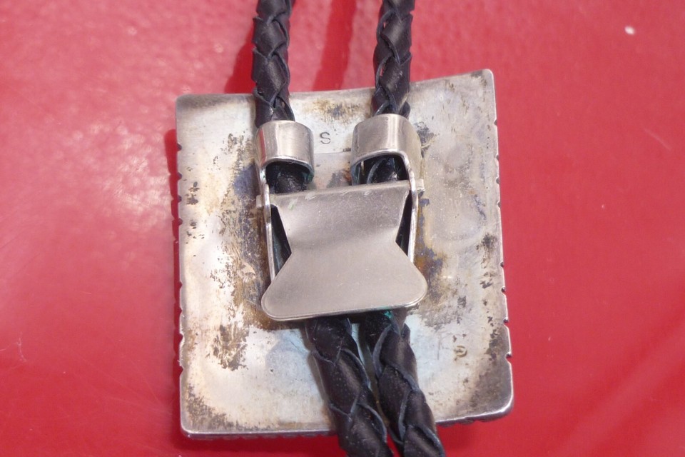 Dan Simplicio ? (1917-1969) Zuni Coral Turquoise Bolo Tie Sterling ...