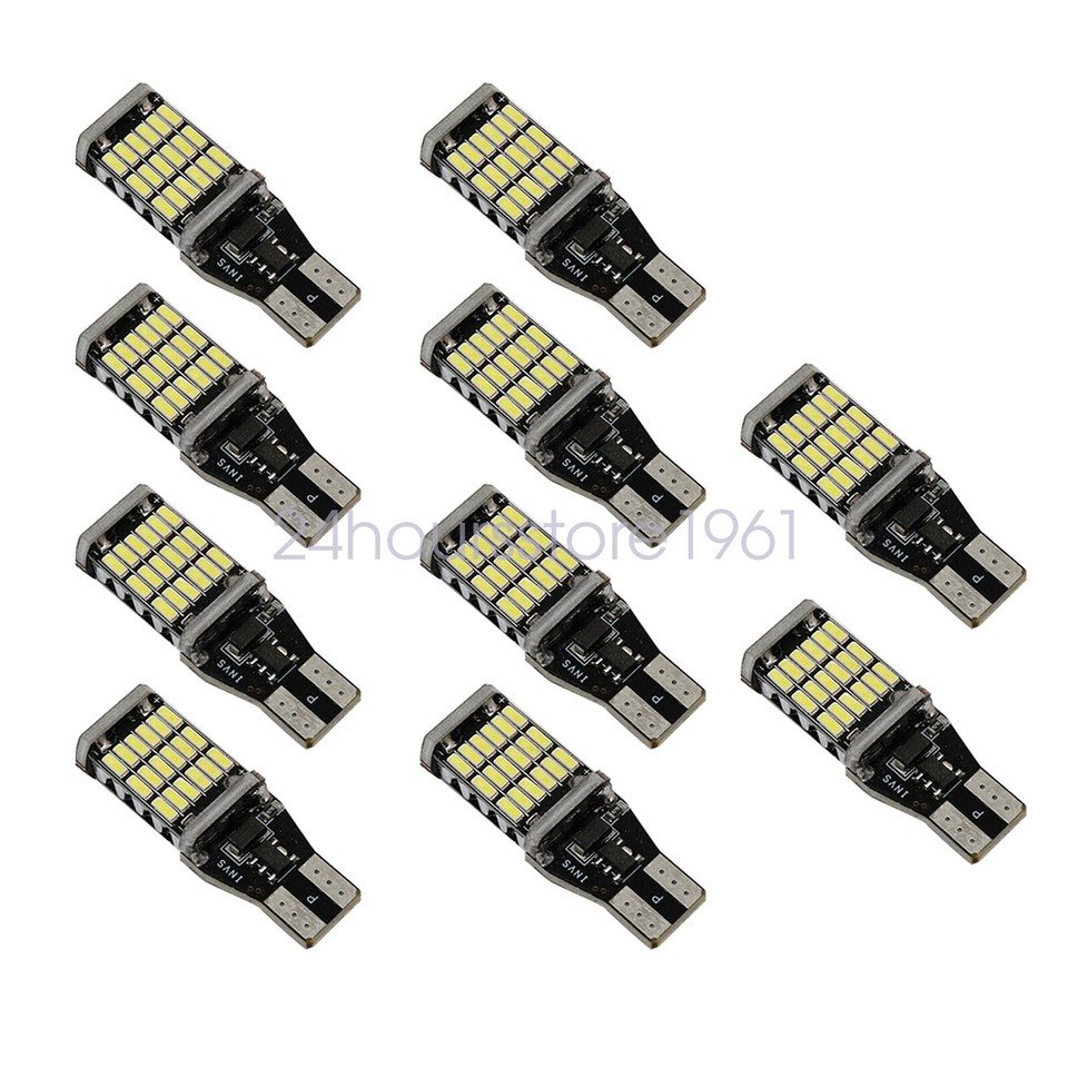 10X T15 921 912 LED Reverse Backup Light Bulbs W16W 916 White Super ...