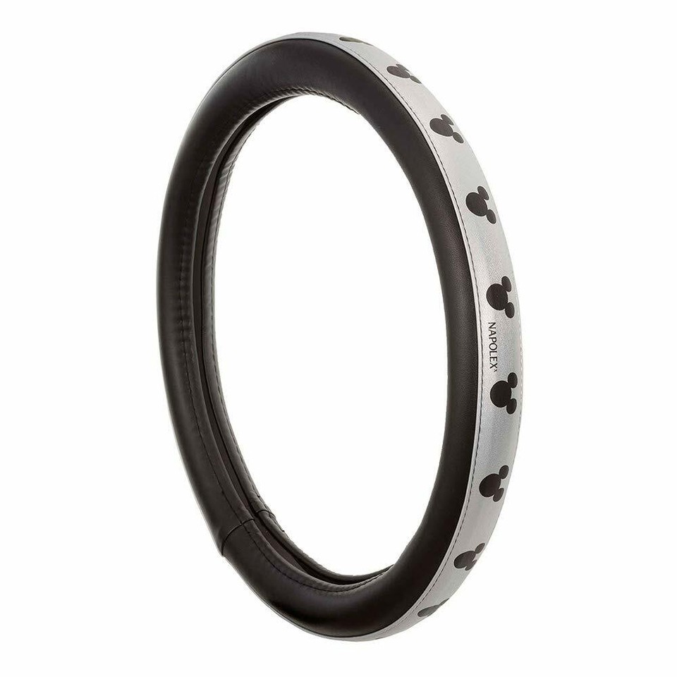 JDM Disney Mickey mouse steering wheel cover car accessory Black silver ...