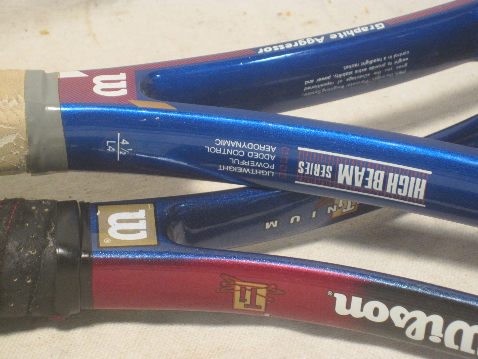 2 x pre-owned Tennis Racquet racquets racket Wilson Graphite Aggressor ...