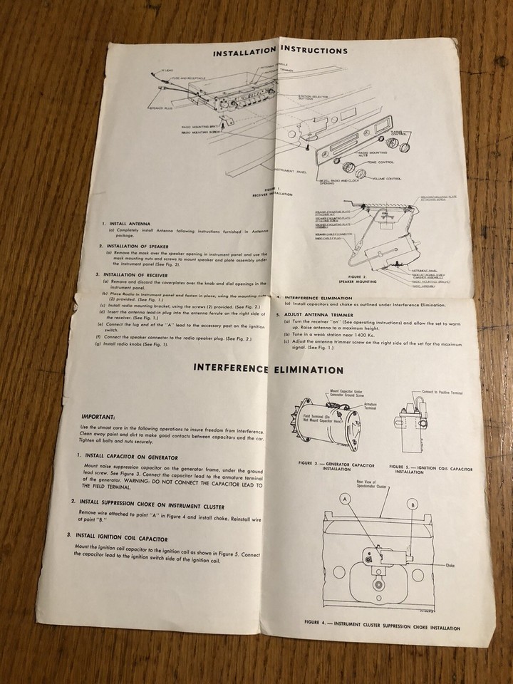 AMC OEM Transistor Radio 8990981 Installation Operating Instructions ...