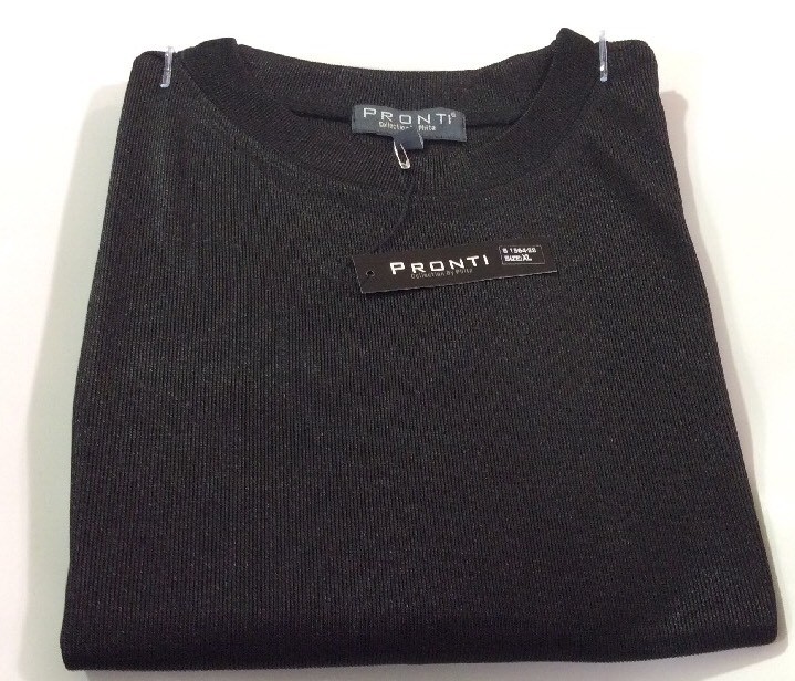 Mens solid summer short sleeves Crew neck shirts by pronti Black new | eBay