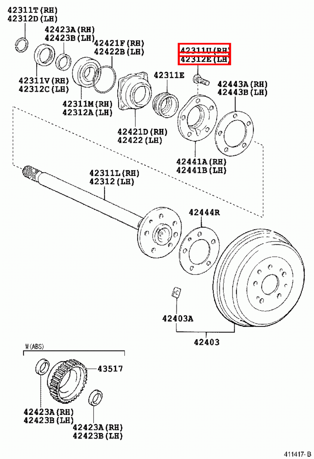 Genuine Hilux YN67 YN65 YN63 YN62 YN60 YN135 YN130 Rear Wheel Hub Stud ...