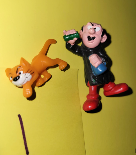 1978 Vintage Schleich Peyo The Smurfs Villain Gargamel & Cat Azrael PVC ...