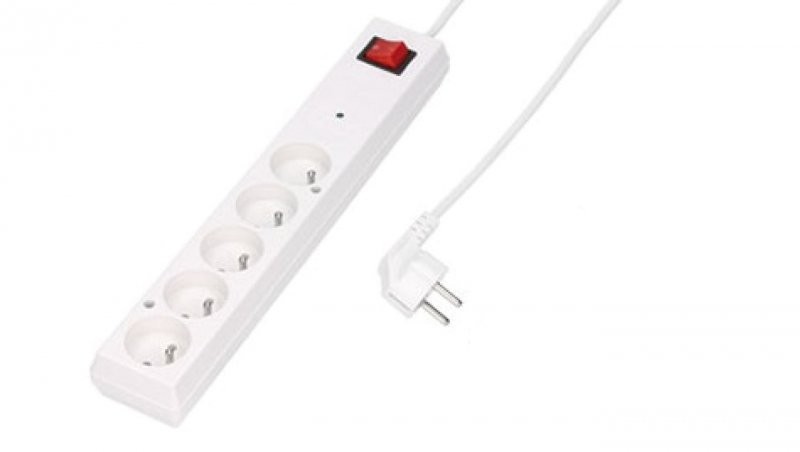 Listwa przeciwprzepięciowa PS-5PF z filtrem 5-gniazd z/u 10A 3m /OMY 3x1/ biała | eBay.de
