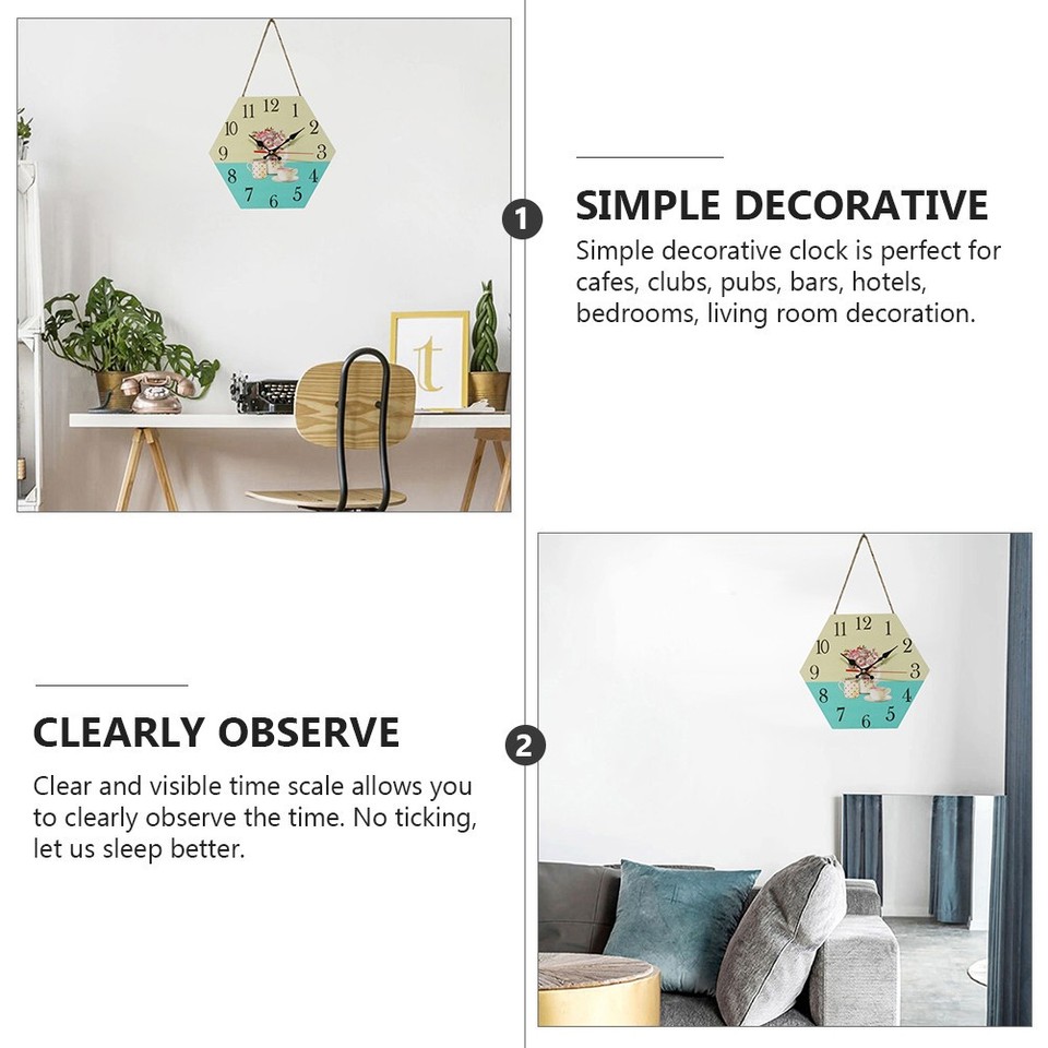Creative Octagonal Wall Clock Household Hanging Clock Wooden Clock ...