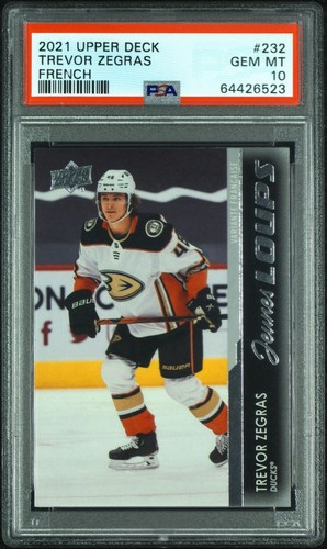 2021-22 Upper Deck Trevor Zegras French Young Guns Rookie #232 PSA 10 ...