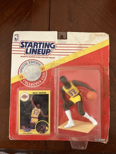 Starting Lineup NBA 1991 MAGIC JOHNSON w/ Collector Coin & Card ...