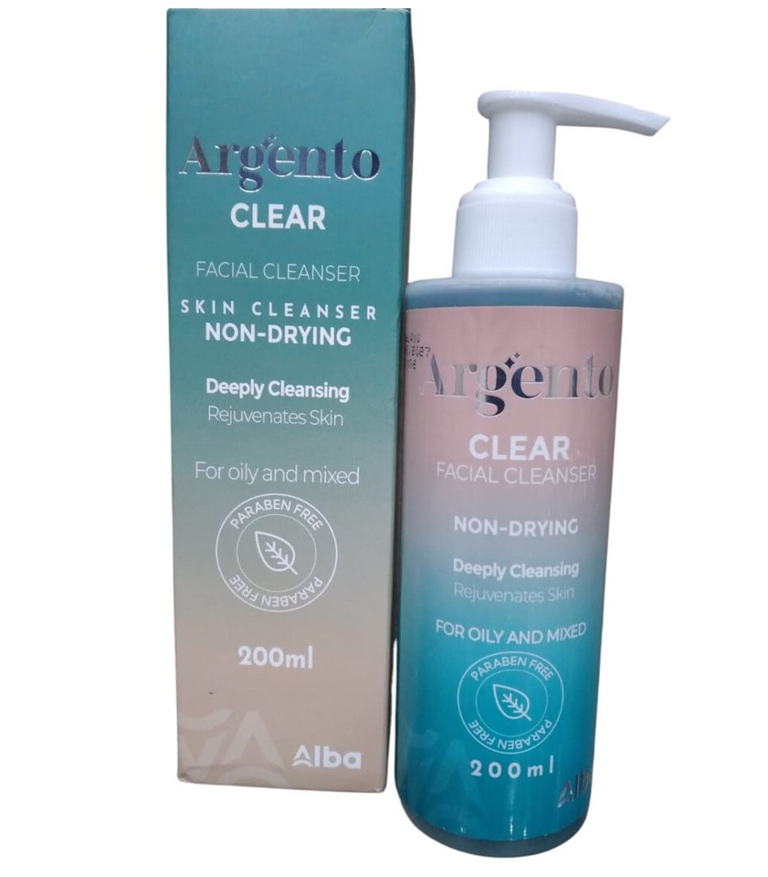 ARGENTO CLEAR FACIAL CLEANSER SKIN NON-DRYING PARAABEN FREE 200ml | eBay