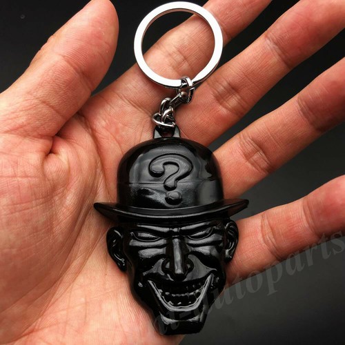3D Metal Black The Riddler Question Mark Mask Batman Keychain Key Ring ...