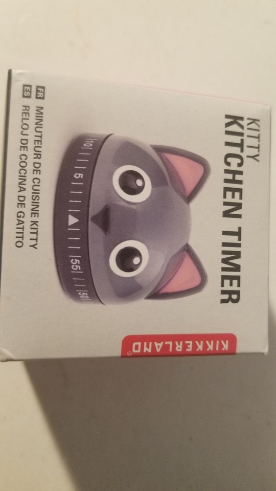 Kikkerland Kitty Cat Kitchen Timer 60 Min Cooking Count Down Clock ...
