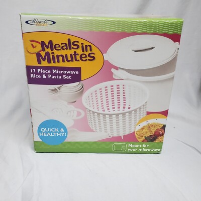 Microwave 17 Piece Rice & Pasta Steamer Set Quick And Healthy -Miracle ...