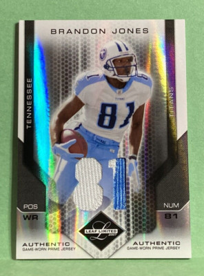 2007 Leaf limited BRANDON JONES Prime Jersey /81 Card #96 Titans | eBay