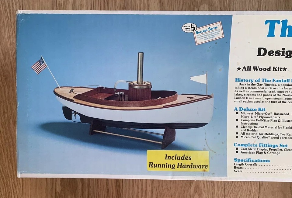 Midwest Fantail Launch II Ship Designed for Steam Power RC Model Kit ...