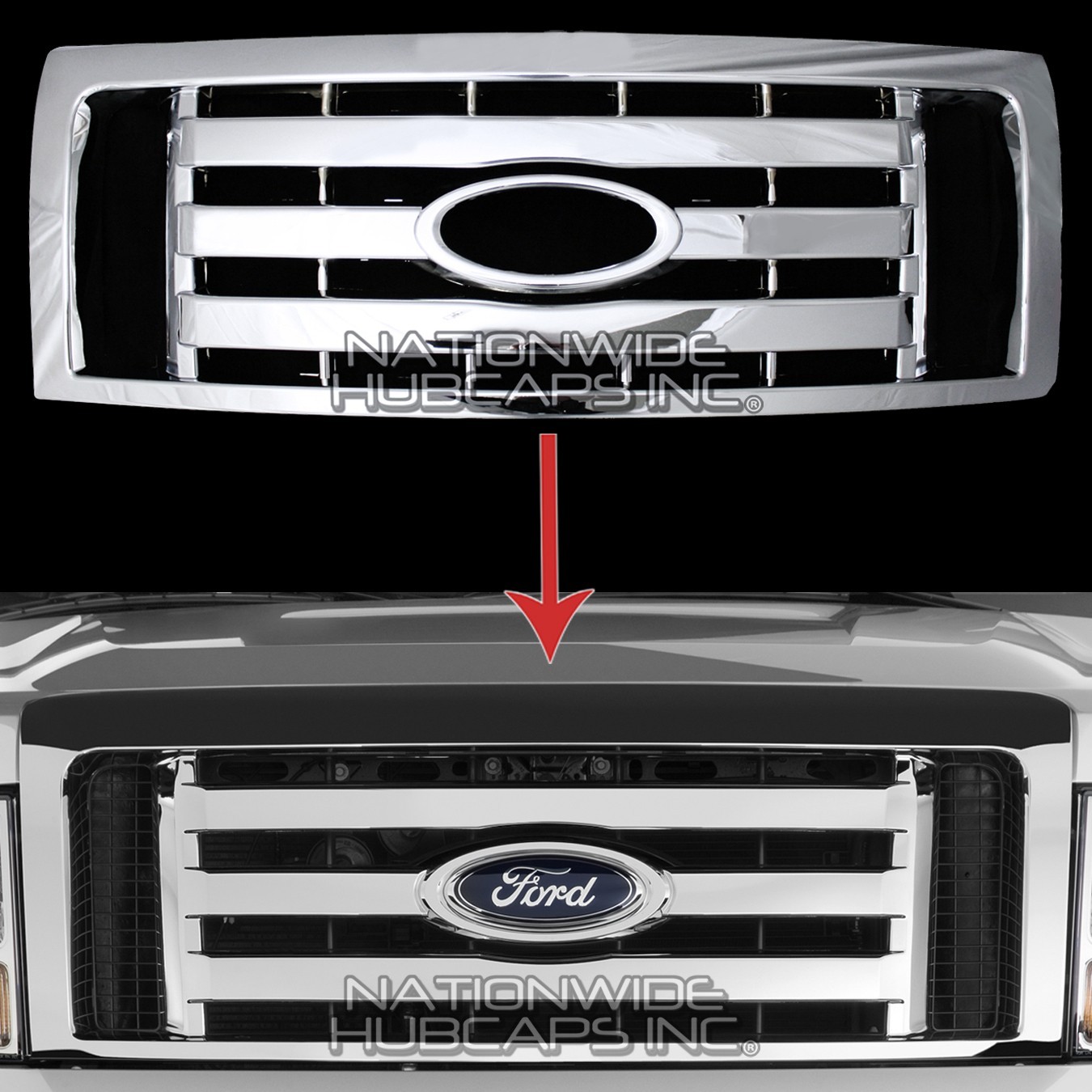 2009-2012 Ford F150 CHROME Snap On Grille Overlay Front Grill Cover ...