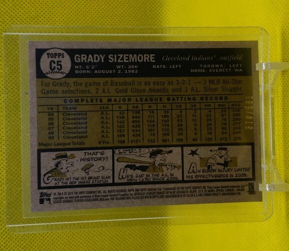 2010 Topps Heritage Baseball Card refractor #c5 Grady Sizemore SP /561 ...