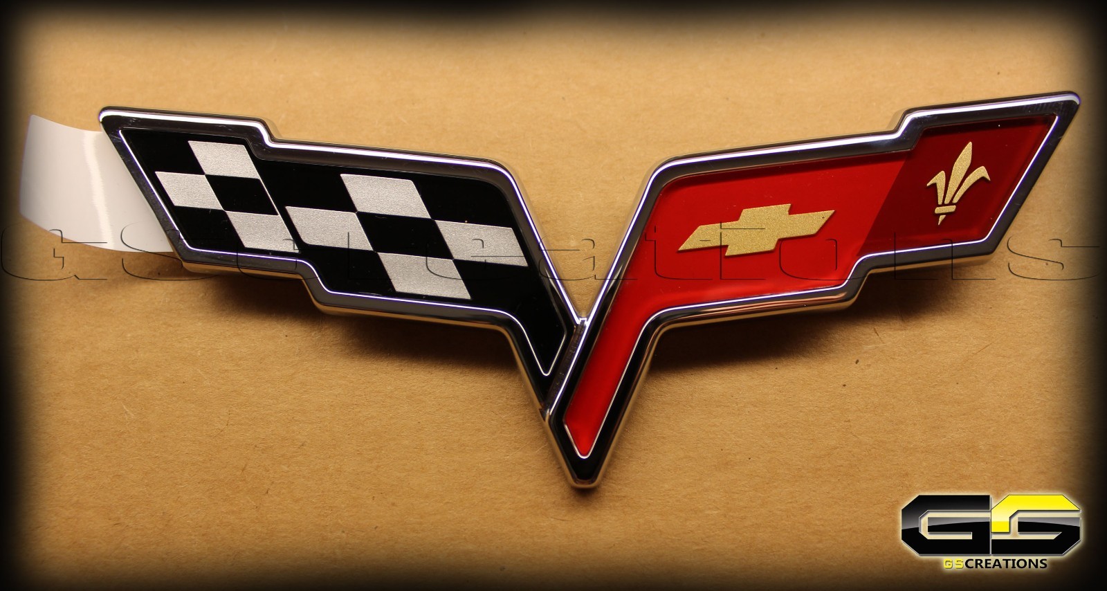 Chevy Corvette C6 Front Flags Emblem ZO6 Z06 05 06 07 08 09 10 11 12 13 ...