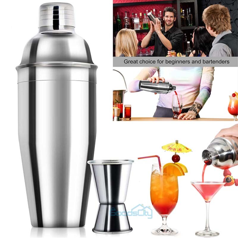 Cocktail Maker Set Shaker Mixer Stainless Steel Bartender Kit Bar Drink ...