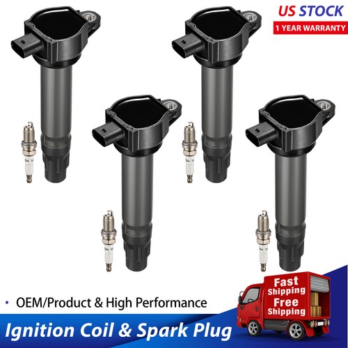 4 Ignition Coils Pack UF557 and Spark Plug For 2008-2014 Dodge Avenger ...
