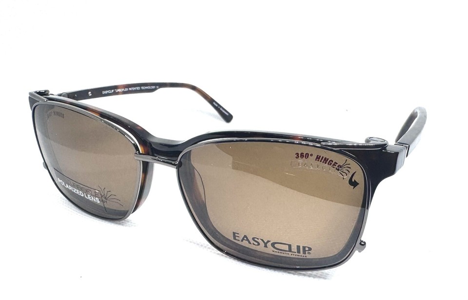 EASYCLIP TURBOFLEX PATENTED TECHNOLOGY EC564 10 BLACK POLARIZED LENS ...