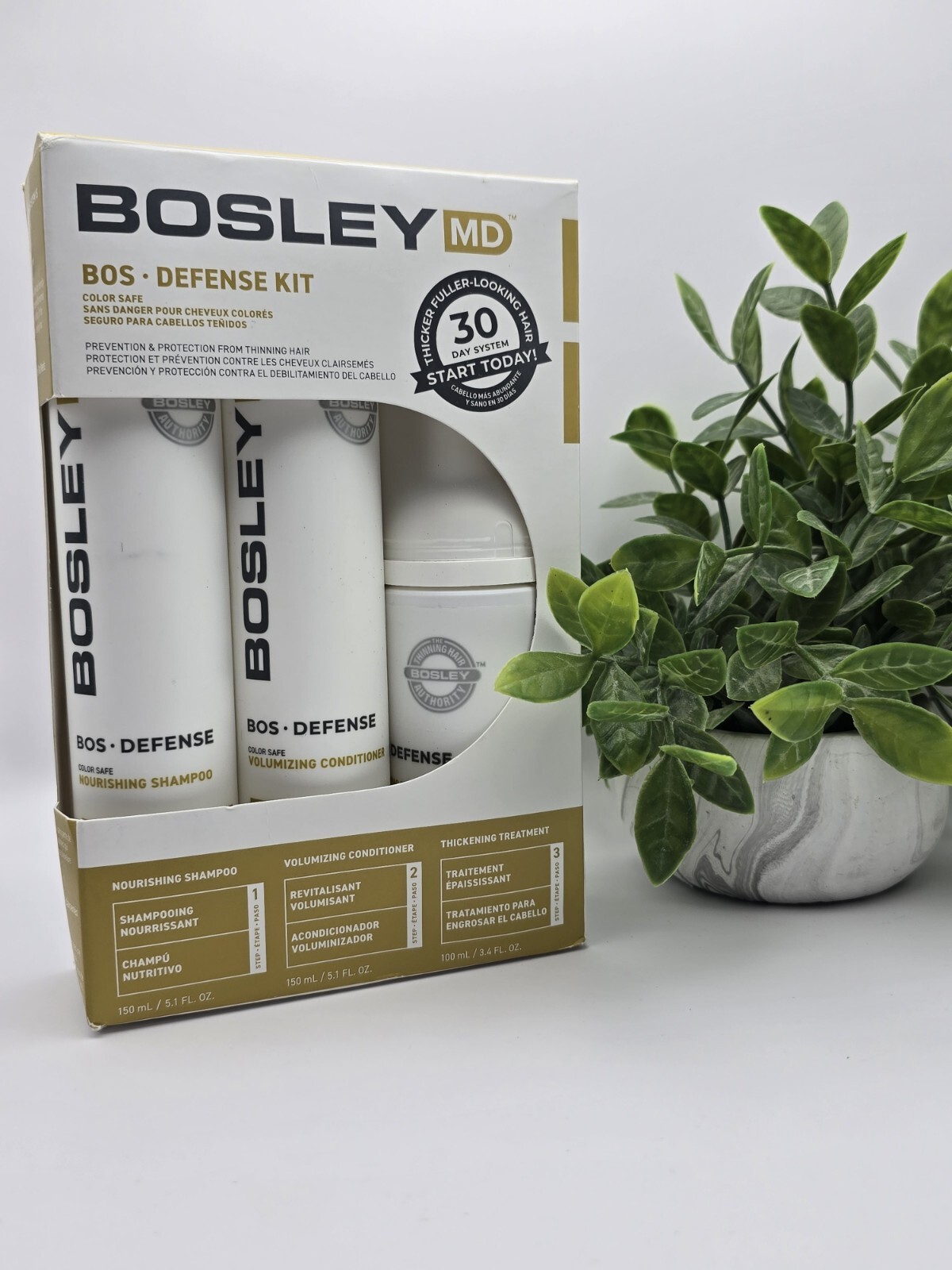 Bosley MD Color Safe Defense Kit for Thinning Hair Three Piece Kit | eBay