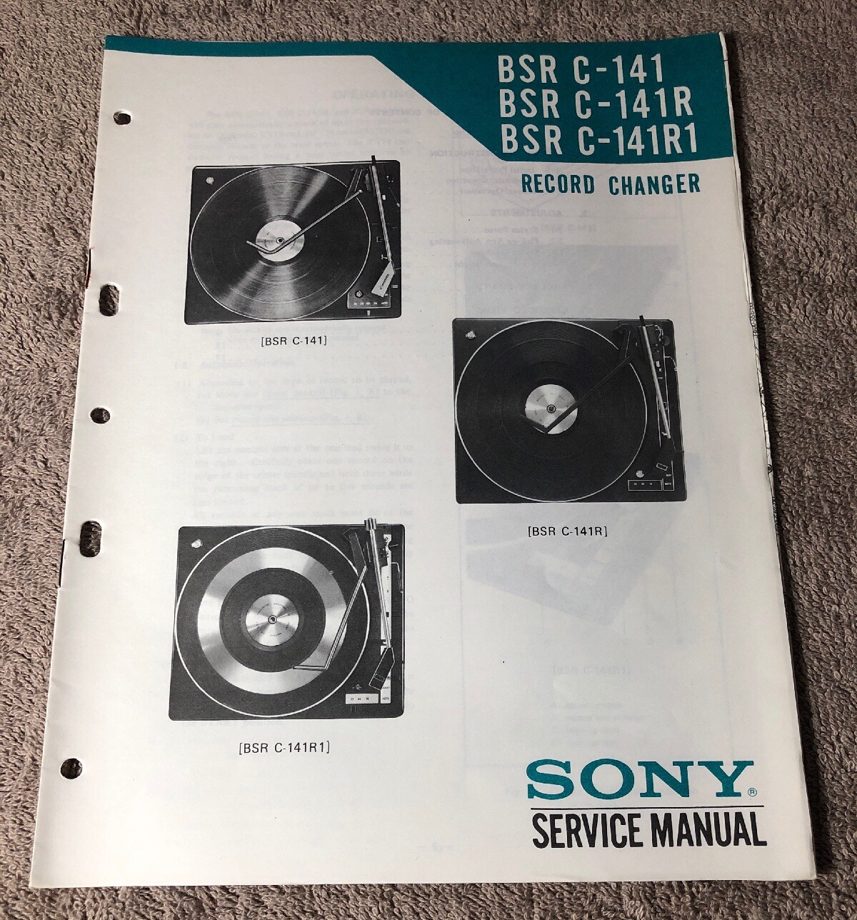 BSR (SONY) C-141 C-141R C-141R1 ORIGINAL SERVICE MANUAL SCHEMATIC M716x ...