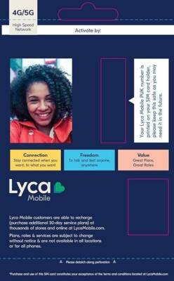 lyca mobile Prepaid plan. $50 X 4 months with international call ESIM ...