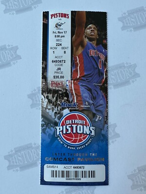2006 Washington Wizards at Detroit Pistons Ticket 11/17/06 | eBay