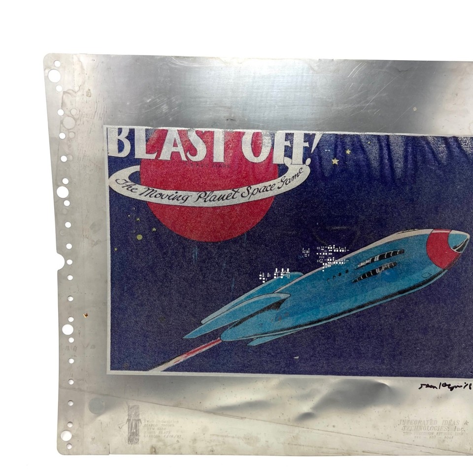Signed 2 side Metal Art Plate By Sean Kilcoyne Blastoff Moving Planet ...